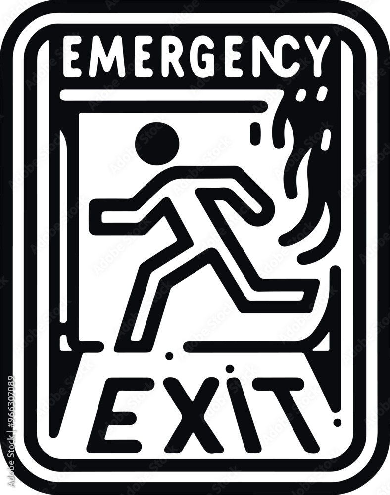 Monochrome Cosmonaut Emergency Exit Icon For Emblems, Badges And Levels ...