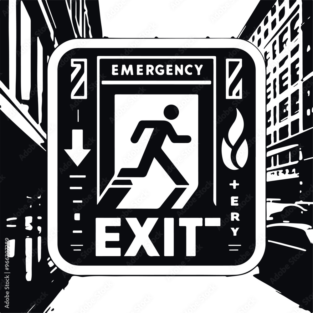 Monochrome Cosmonaut Emergency Exit Icon For Emblems, Badges And Levels ...