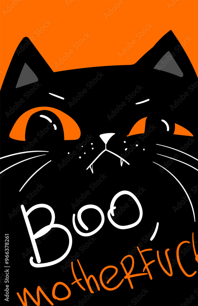 Grumpy Black cat saying Boo. Happy Halloween. Meme, memes, middle ...
