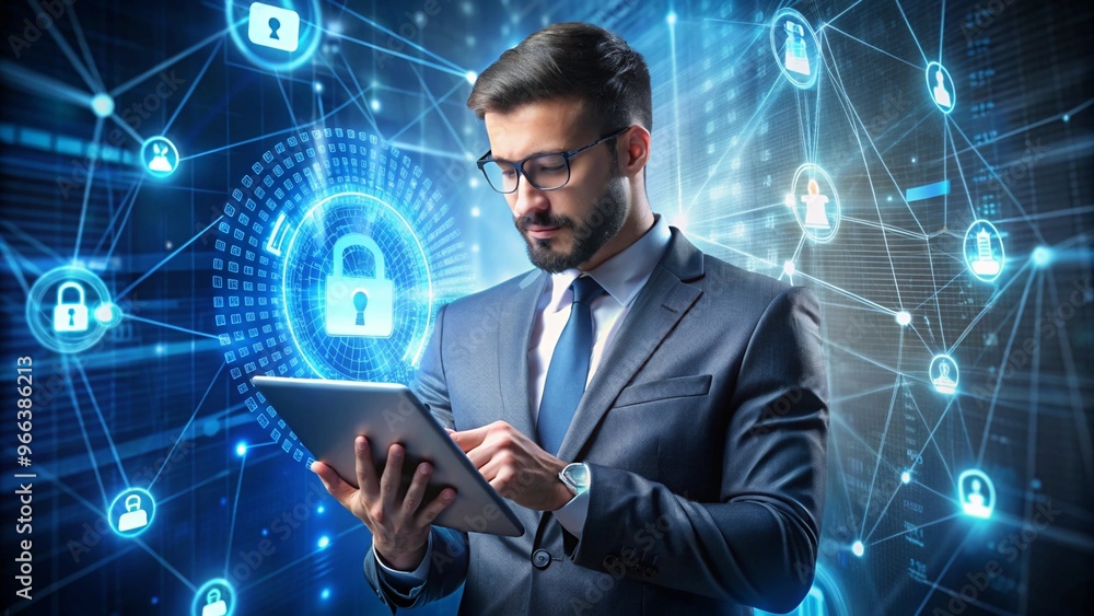 Cybersecurity Expert Managing Data Protection on a Modern Computer ...