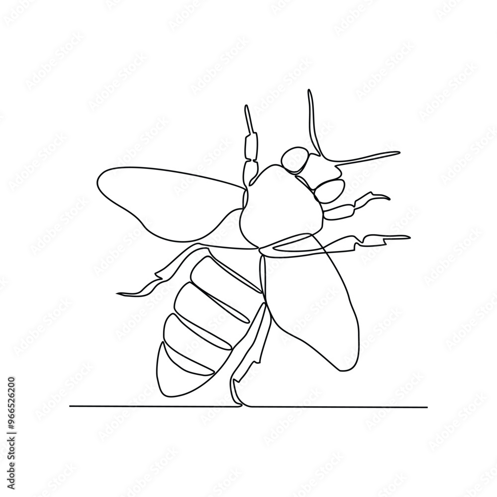One continuous line drawing of insect vector illustration. Animal ...