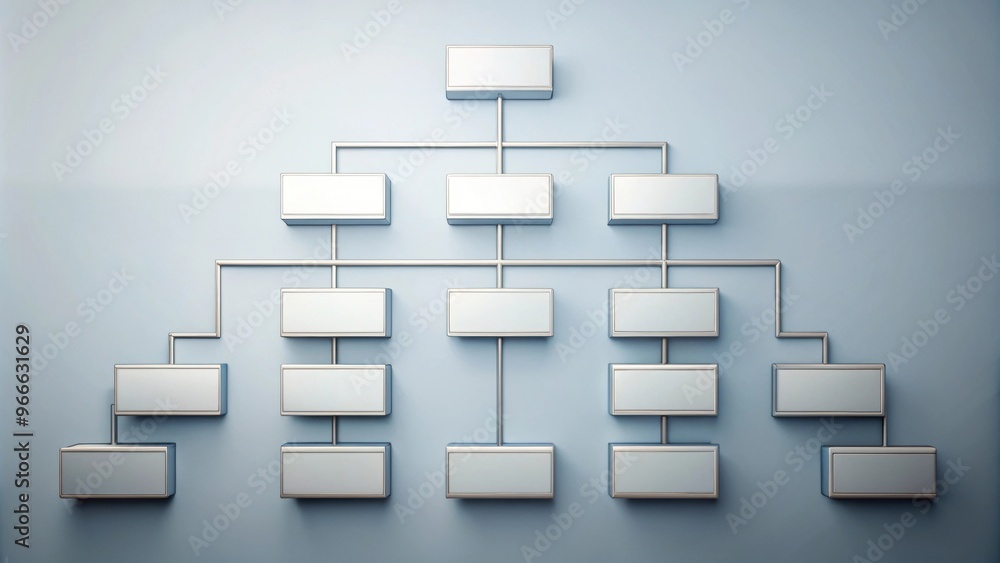 An organization chart concept showing the hierarchy of a company ...