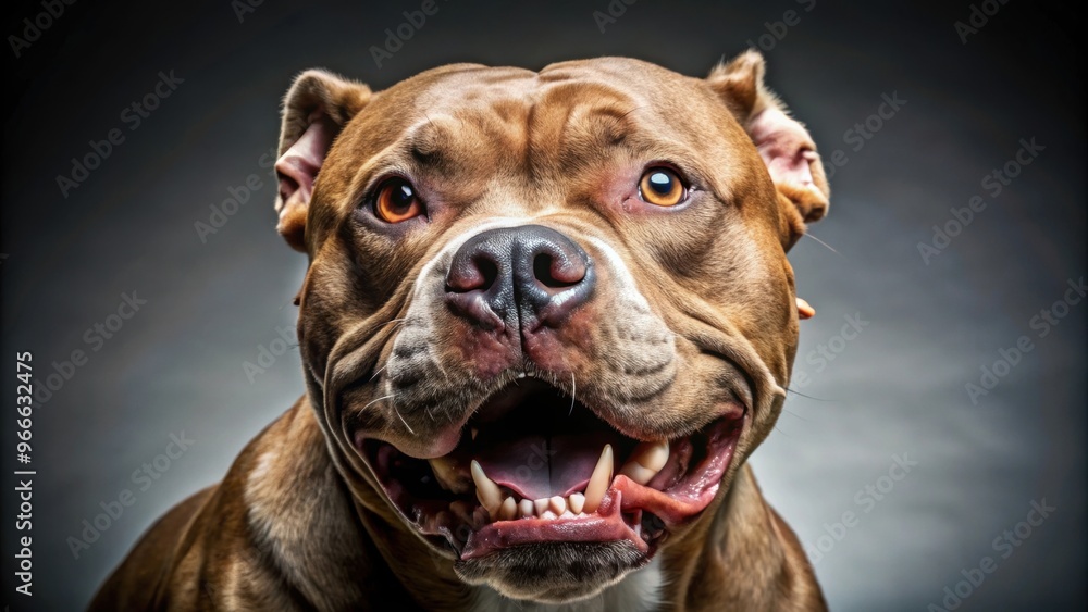 Harsh and evil pit bull with aggressive behavior biting, dangerous ...