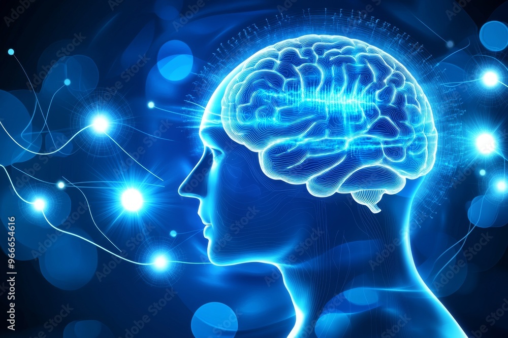 Brain mapping neuroprosthesis and biocognitive models black and white ...