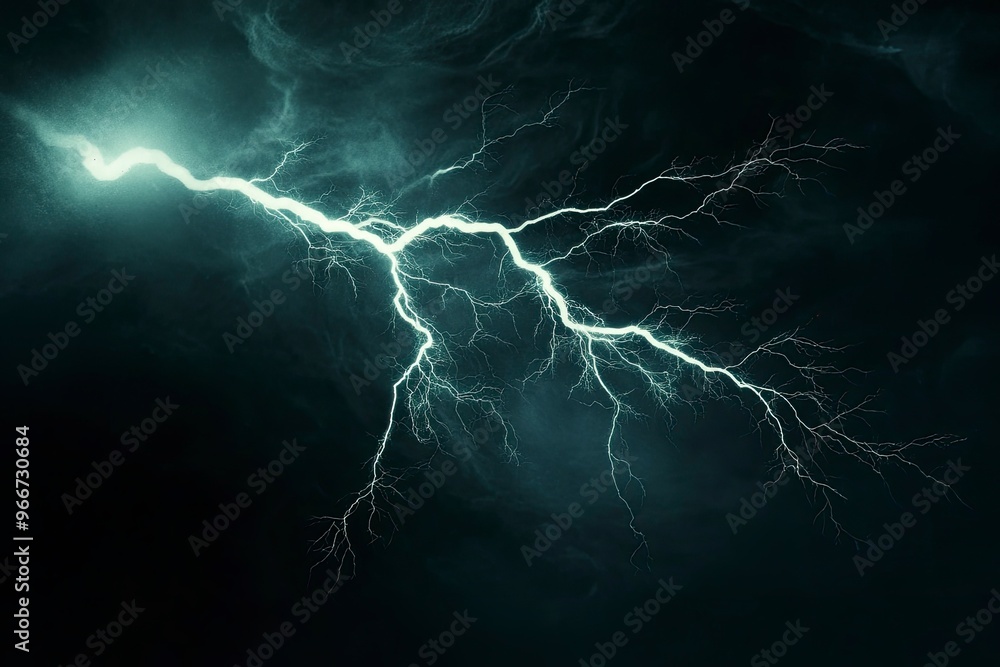 lightning bolt. Massive lightning bolt with branches isolated on black ...
