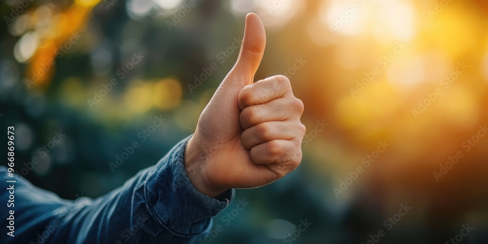 Hand thump up with the sign of the top service Quality assurance ...