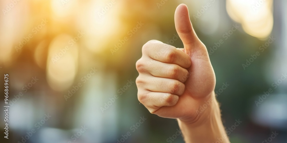 Hand thump up with the sign of the top service Quality assurance ...