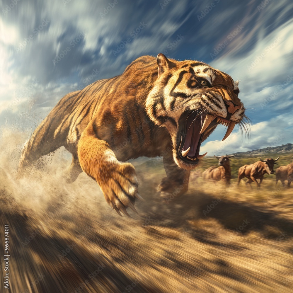 Ancient feline: The saber-toothed tiger, an iconic and extinct predator ...