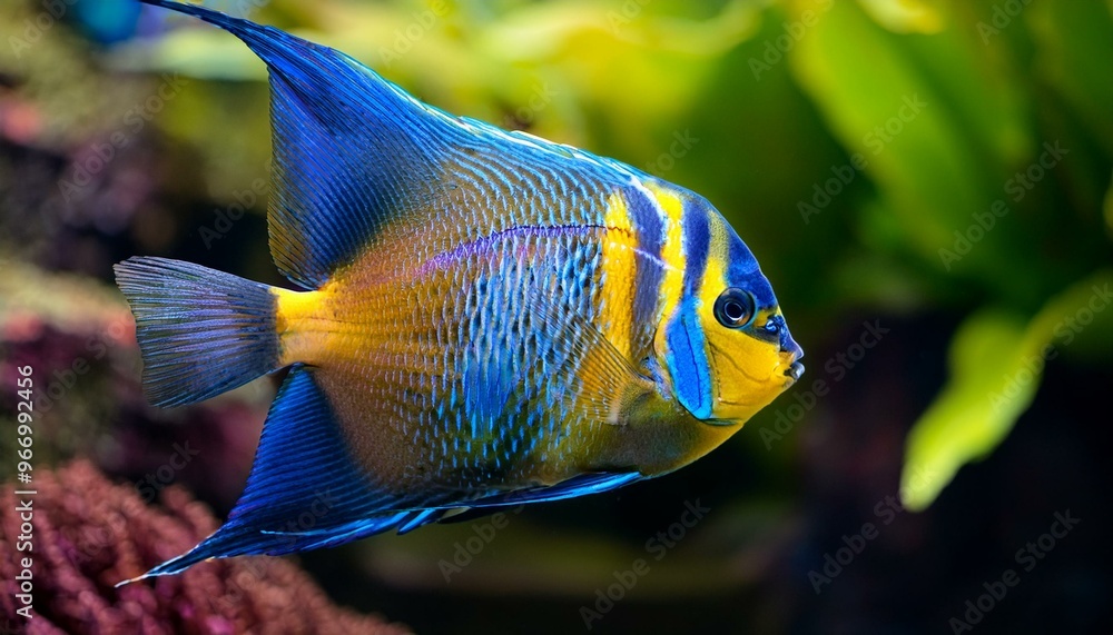 Elegant Teardrop Angelfish (Pterophyllum leopoldi) Swimming Gracefully ...