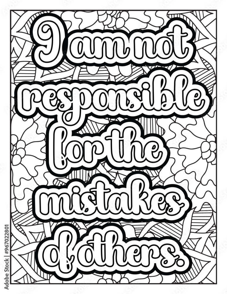 Positive quote coloring page for kids. Motivational Swear word ...