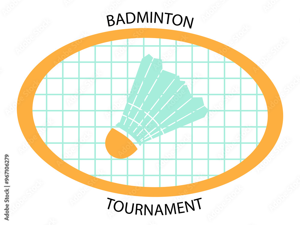Badminton symbol, logo. Vector banner design for badminton and sports ...