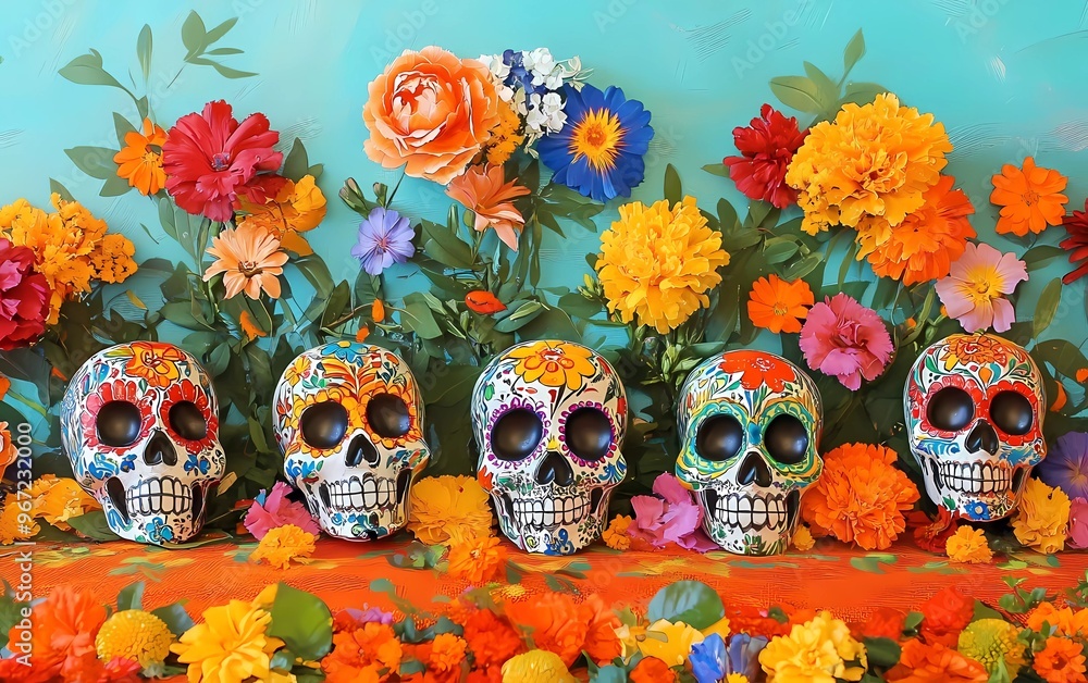 Candy Skulls - Celebration of the day of the dead - Ofrenda de muertos ...