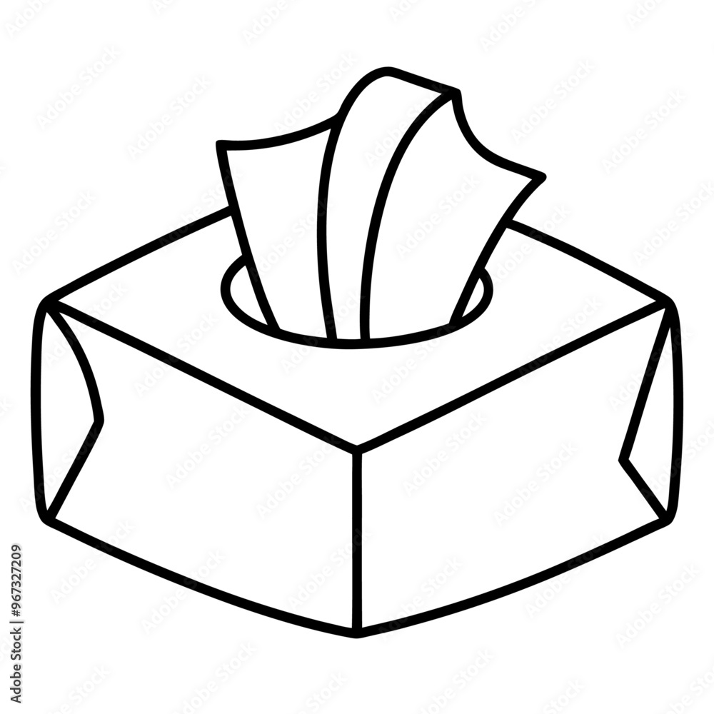 tissue outline coloring book page line art illustration digital drawing ...