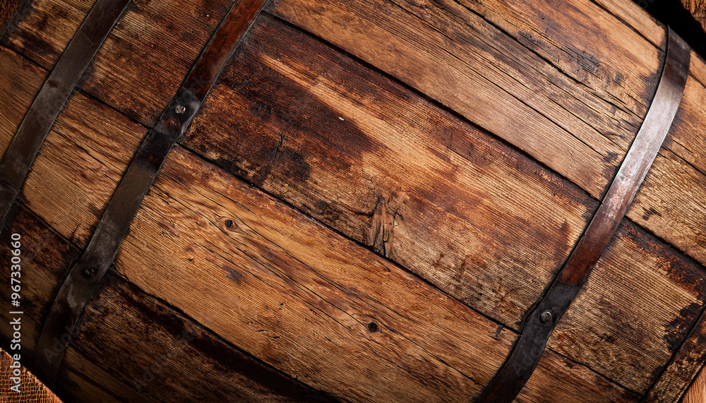 Vintage brown barrel wooden planks background texture with scratches ...