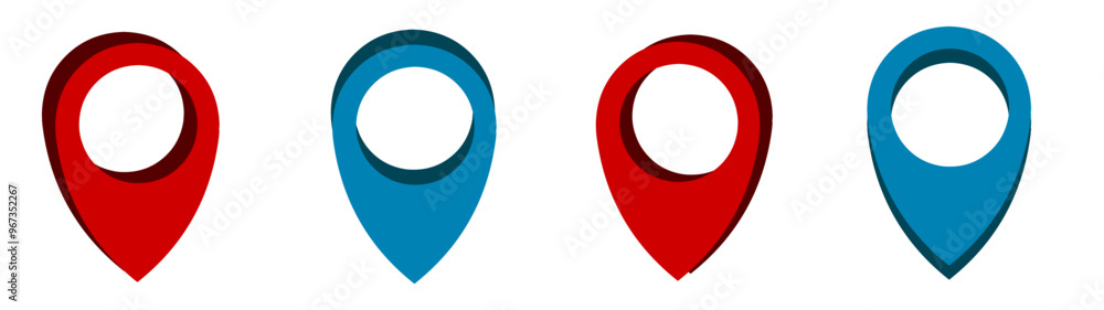 3D locator pin animated game sprite, location point in rotation for map ...