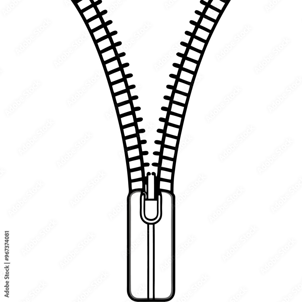 zipper outline coloring book page line art illustration digital drawing Stock Vector | Adobe Stock