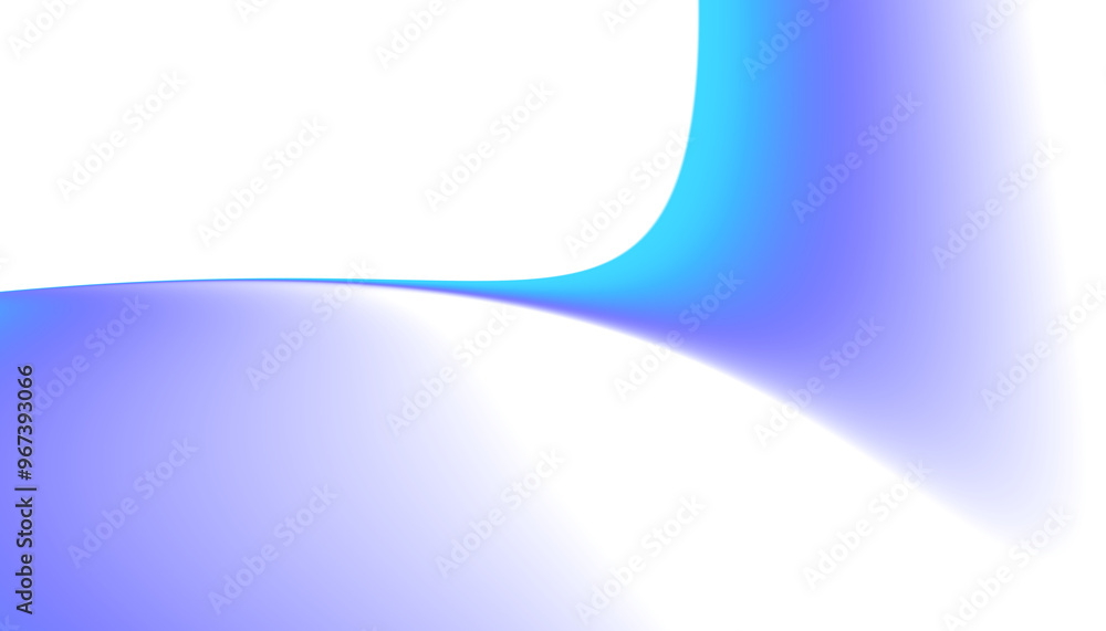 Blurred transparent gradient background. Elegant blue wavy line on ...