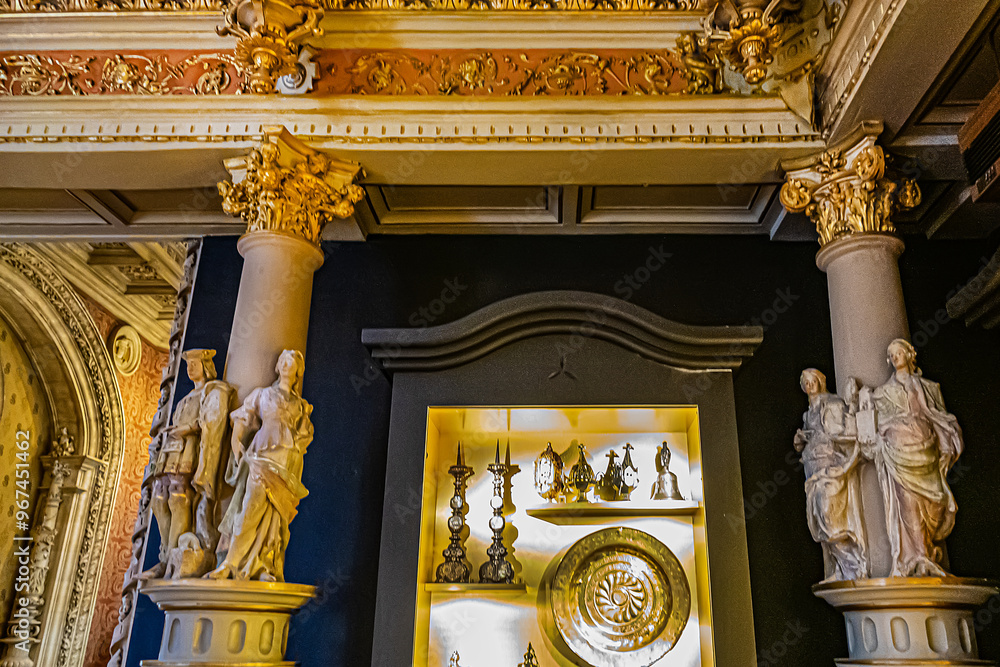 Interior and architectural details of Benedictine Palace (Palais de la ...