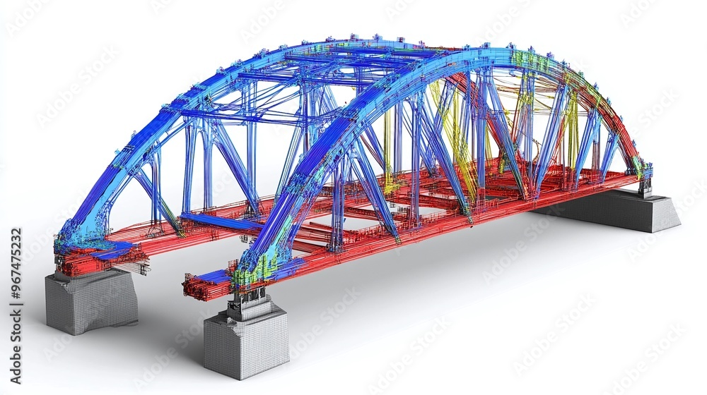 Bridge Engineering Structural Analysis Results Of The Finite Element Method Calculation Stress