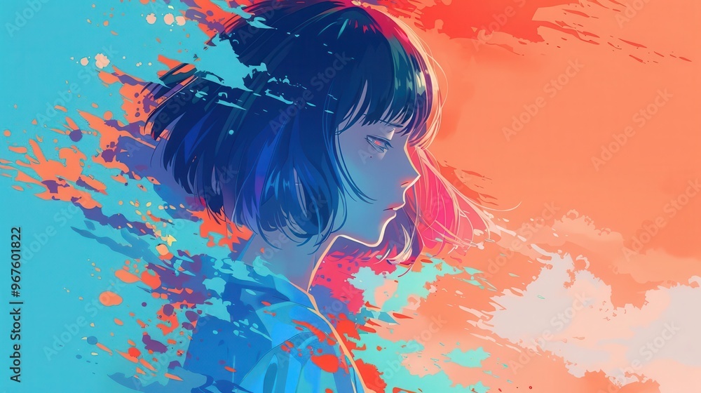 15 Pixelated anime flat design side view digital characters theme water ...