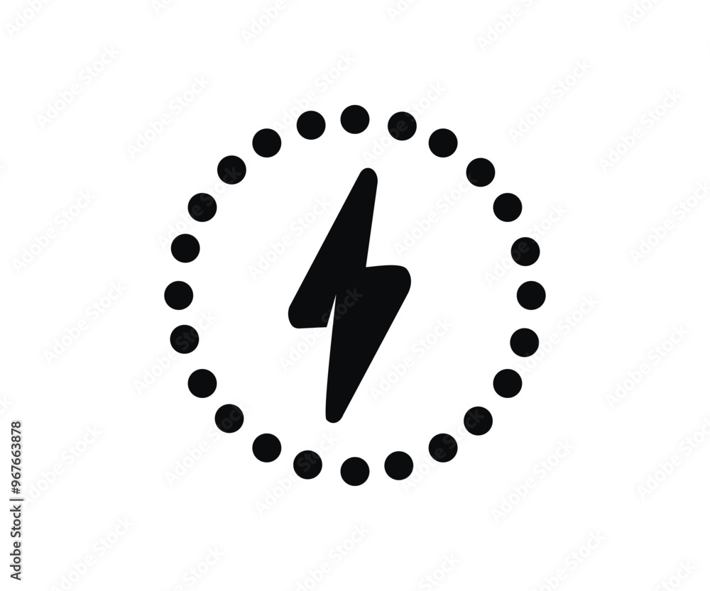 Electric power icon symbol. Flash thunder power icon, flash lightning ...