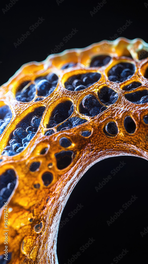 Intricate cross section of nerve showcasing myelin sheath, highlighting ...
