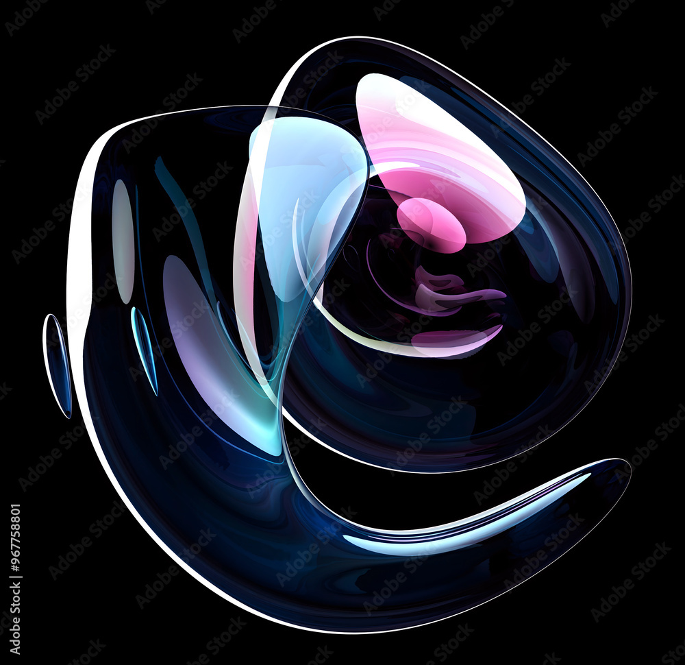 3d render abstract art with a surreal glass sphere or ball in a ...
