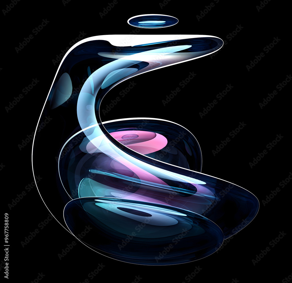 3d render abstract art with a surreal glass sphere or ball in a ...