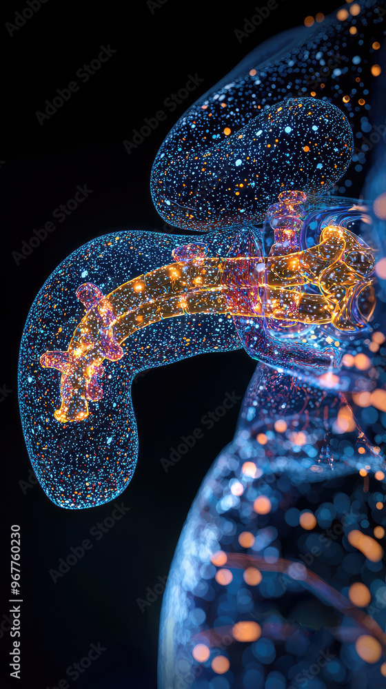 detailed view of human pancreas showcases its intricate structure and ...
