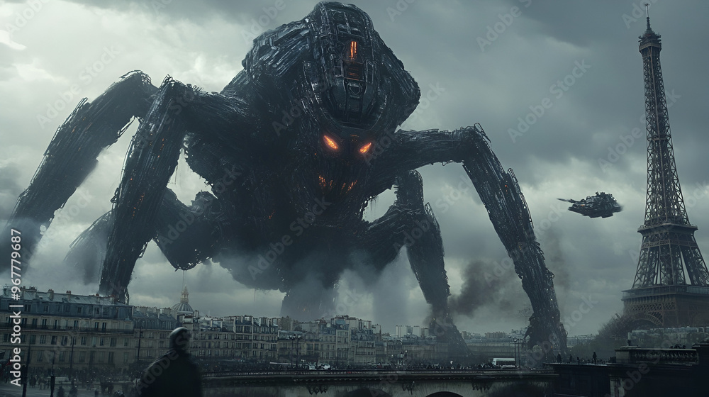 Huge Biomechanical evil monsters take over Paris, under the Eiffel ...