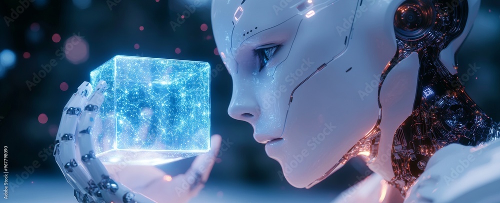 Artificial intelligence robot creates modern technological structure ...