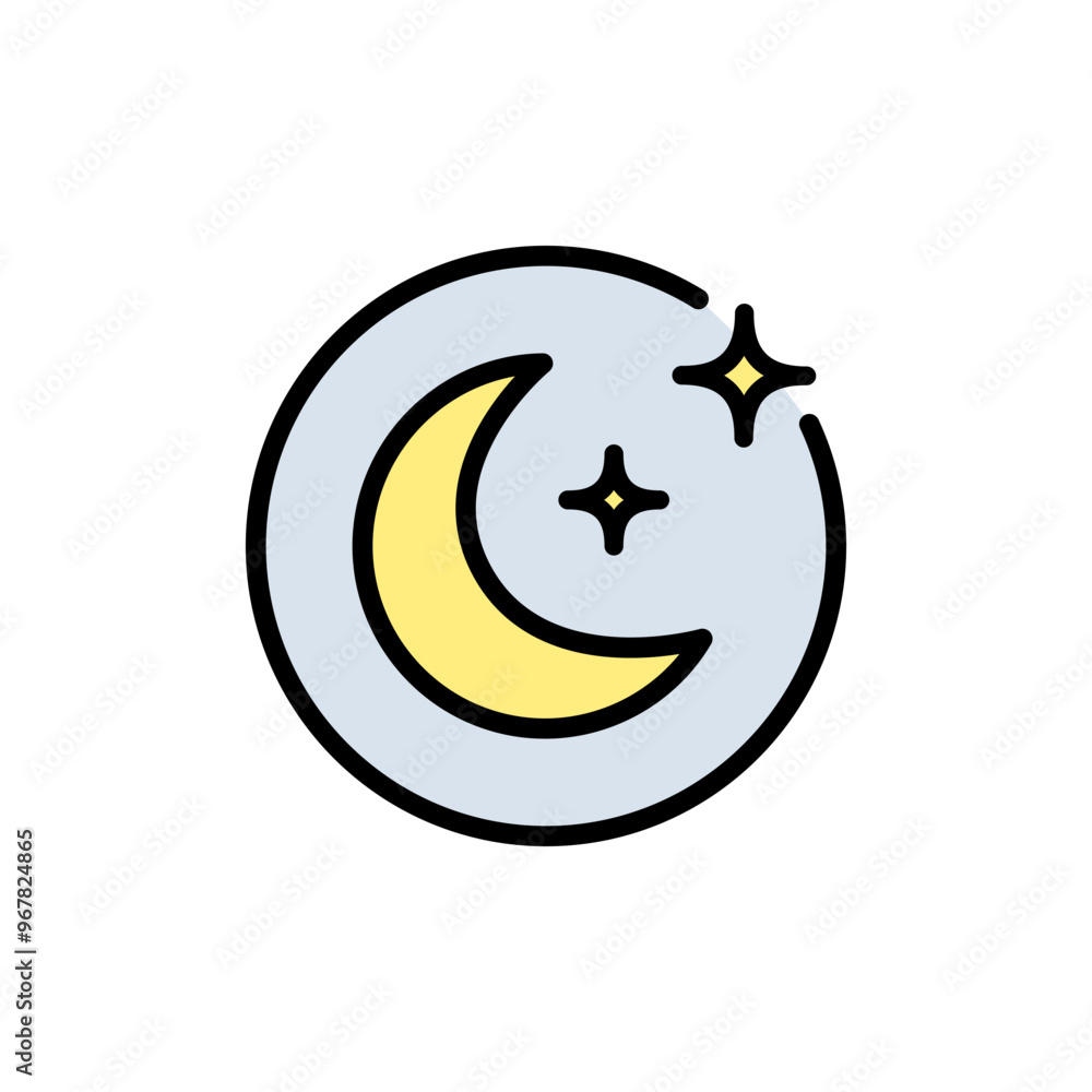 Moon and Stars color logo. Vector symbol, moon icon concept for your ...