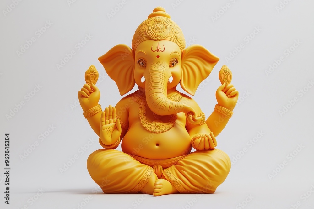 3D Illustration of Ganesha is the Indian God of Wealth and Prosperity ...
