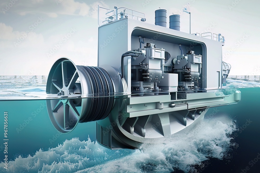 Innovative water turbine generating clean energy in ocean waves ...