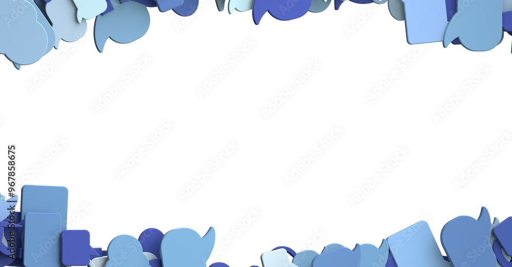 touching 3D rendering flying email icon with his fin Stock Illustration ...