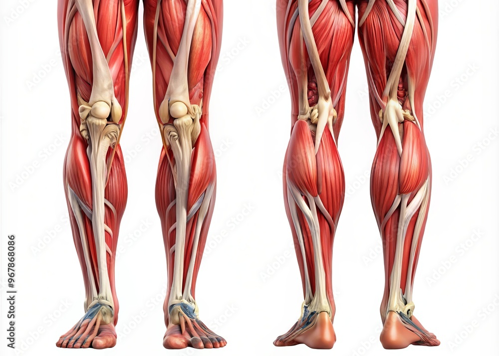 leg muscle anatomy diagrams detailed Stock Illustration | Adobe Stock