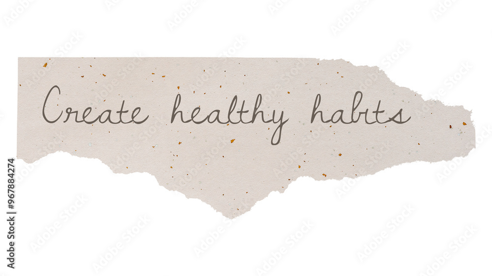 PNG create healthy habits, aesthetic stationery clipart, DIY torn paper ...