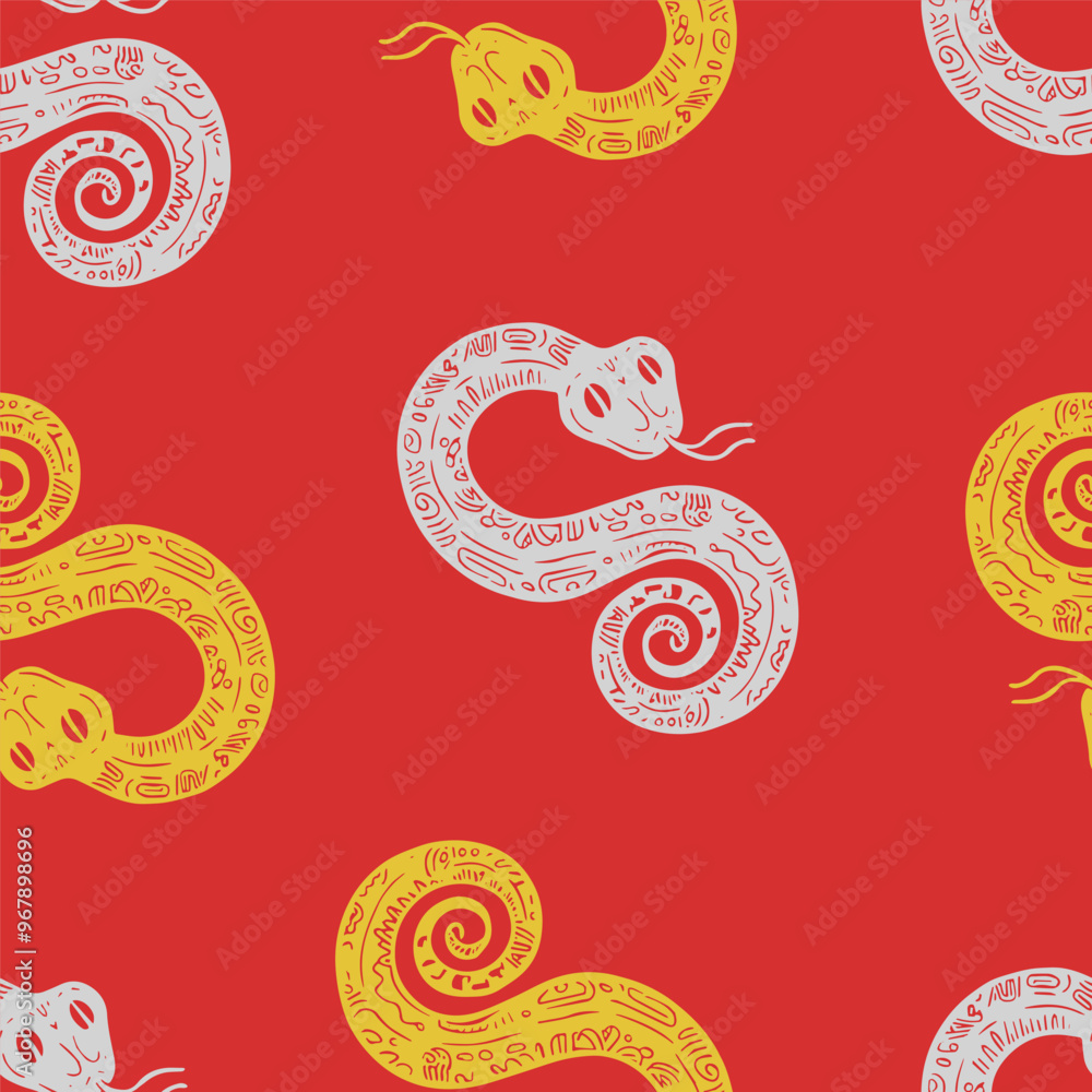 Seamless vector pattern with snakes in the form of 8 or infinity, the ...