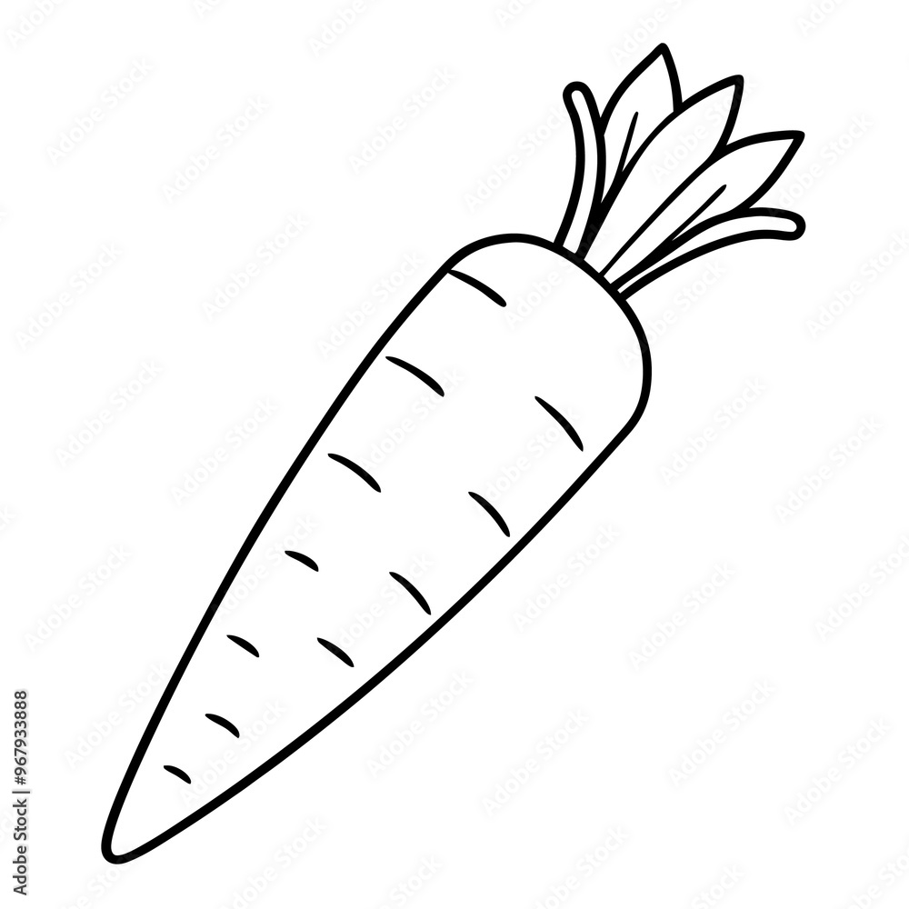 carrots vegetable outline coloring book page line art illustration ...
