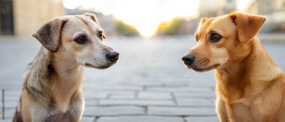 Aggressive stray dogs attack stranger on street causing dangerous ...