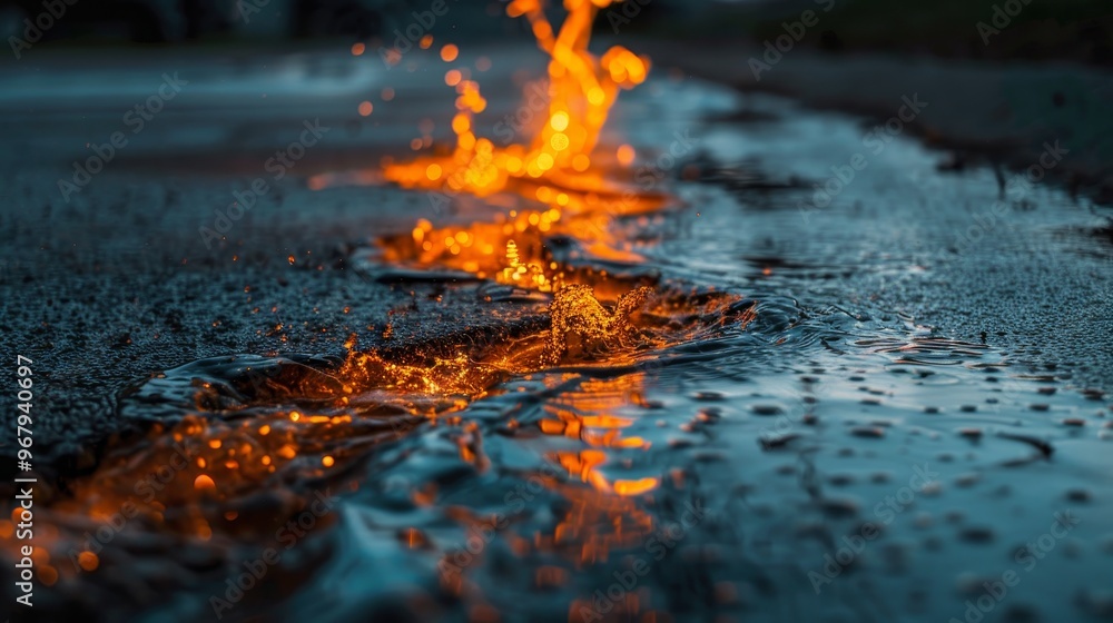 Surreal heat waves rising from scorching pavement a striking visual of ...