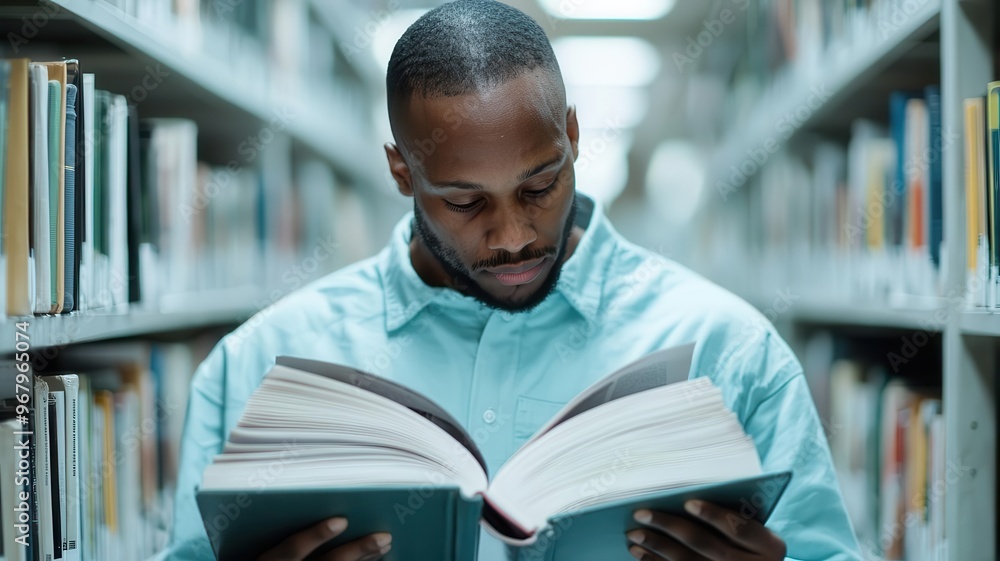 Inmate studying law books in a dimly lit prison library, preparing for ...