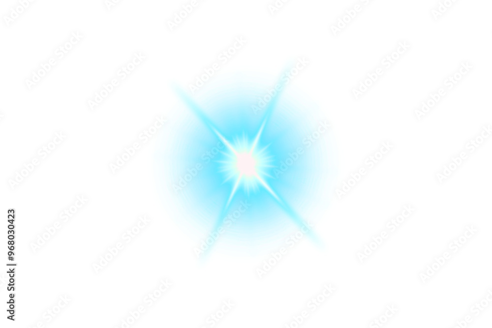 Blue glowing light effect isolated on transparent background. Starlight ...