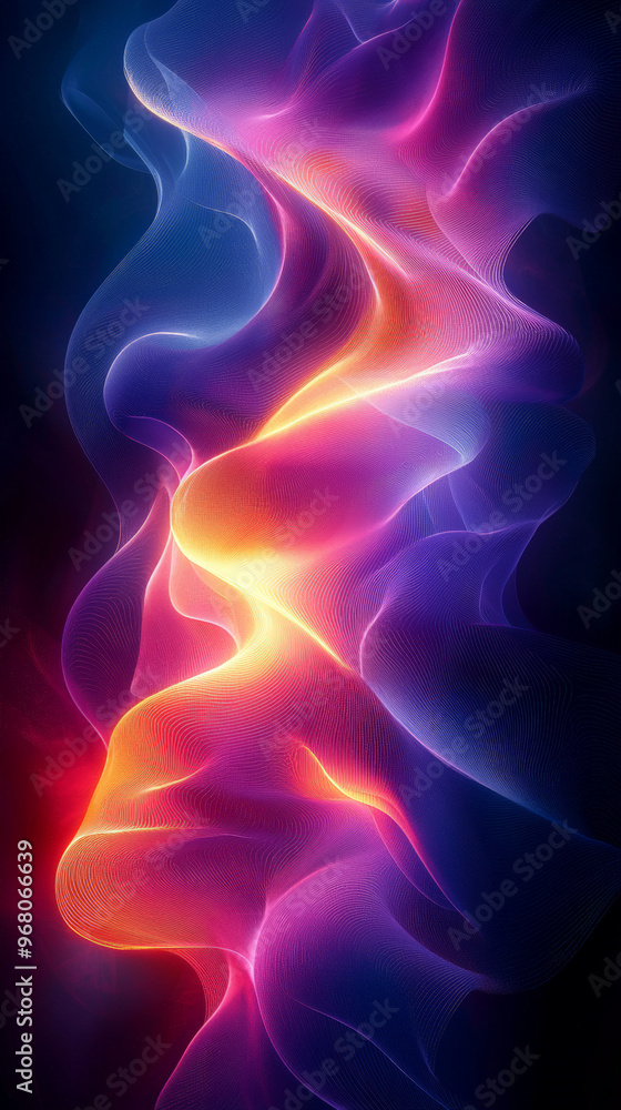 Elegant, minimalist abstract wallpaper with deep blacks and neon ...