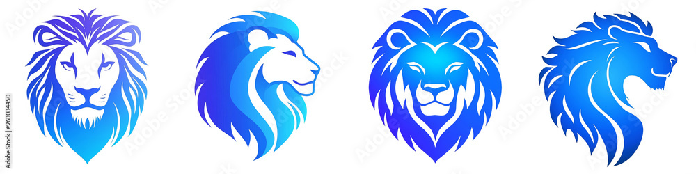 Leo Zodiac Sign, Blue Gradient clipart collection, symbol, logos, icons ...