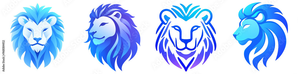 Leo Zodiac Sign, Blue Gradient clipart collection, symbol, logos, icons ...