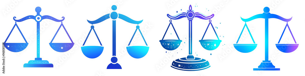 Libra Zodiac Sign, Blue Gradient clipart collection, symbol, logos ...