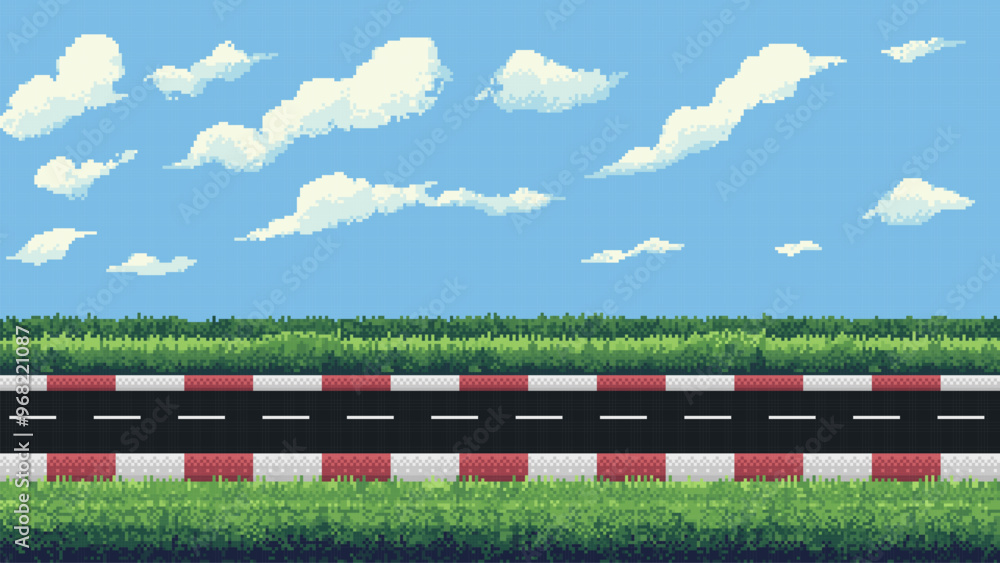 pixel art racing game level background, pixel retro design, 8 bit image ...