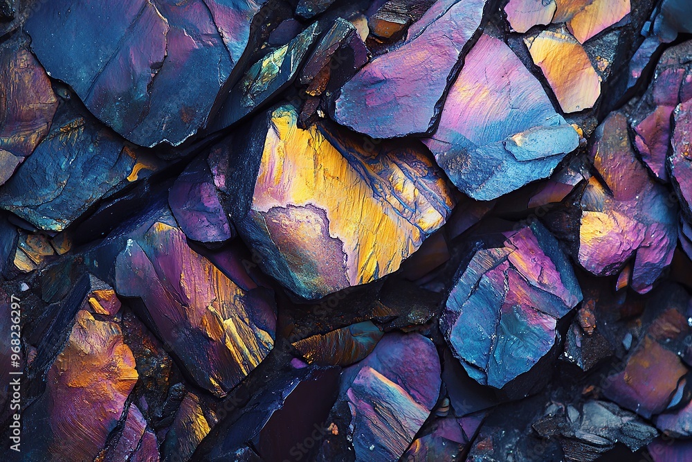 extreme close up of rocks under an electron microscope, bright ...