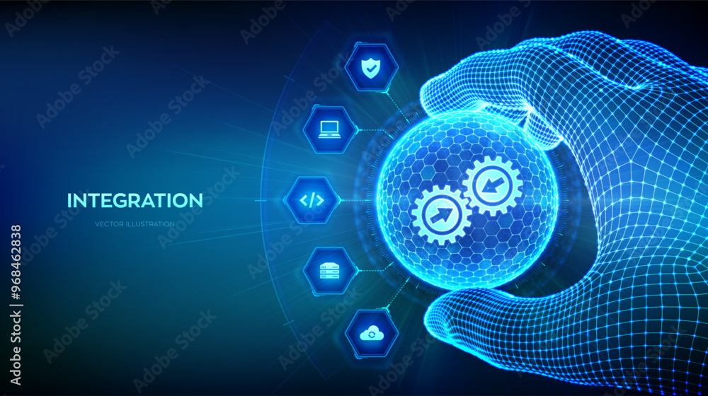 Integration data system. Industrial smart technology. System ...